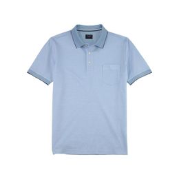 OLYMP Herren OLYMP Poloshirt &raquo;Casual&laquo; Two-Tone Piqu&eacute;, Seitenschlitzen im Saum blau XL