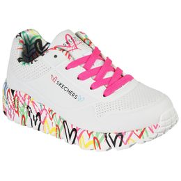 Skechers M&auml;dchen Sneaker &raquo;UNO LITE-LOVELY LUV&laquo; , Schn&uuml;rschuh mit bedruckter Sohle, Gr&ouml;&szlig;enschablone zum Download bunt 30