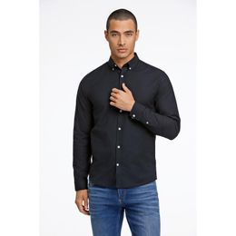 LINDBERGH Herren LINDBERGH Langarmhemd mit Button-Down-Kragen schwarz S, N-Gr
