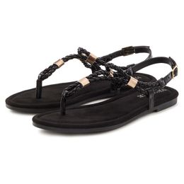 Vivance Damen Sandale &raquo;Sommerschuh&laquo; Zehentrenner, Sommerschuh, Sandalette mit raffinierten Riemchen schwarz 43