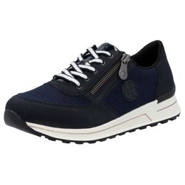 Rieker Damen Sneaker , Freizeitschuh, Halbschuh, Schn&uuml;rschuh im Materialmix blau 36