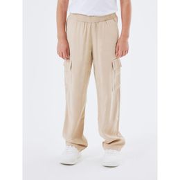 name it Kinder Cargohose &raquo;NKFBELLA ST TWI CARGO 8262-BU NOOS&laquo; mit elastischem Bund zum einfachen Reinschl&uuml;pfen wei&szlig; 176, N-Gr