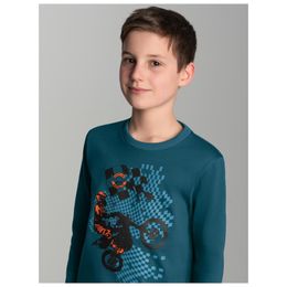 TRIGEMA Jungen Sweatshirt &raquo;TRIGEMA Langarmshirt mit sportlichem Motorrad-Print&laquo; blau 116