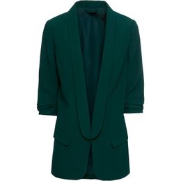 bonprix Damen bonprix Longblazer festlicher Stil, taillierte Passform, aus Polyester und Elasthan gr&uuml;n 44