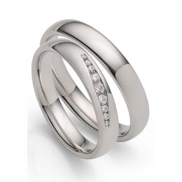 Firetti Unisex Trauring &raquo;Schmuck Geschenk Hochzeit Ehering "LIEBE"&laquo; Made in Germany - wahlweise mit oder ohne Zirkonia (synth.) silber