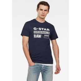 G-Star Raw G-Star Herren G-STAR Rundhalsshirt &raquo;Swando&laquo; blau L (52/54)
