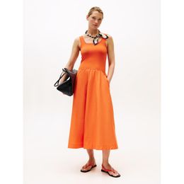 Tommy Hilfiger Damen A-Linien-Kleid &raquo;5X2 RIB MIDI MIX F&F DRS&laquo; orange XS (34), N-Gr