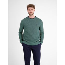 Lerros Herren Lerros Strickpullover mit Logo-Stickerei und in Struktur-Optik blau XXL