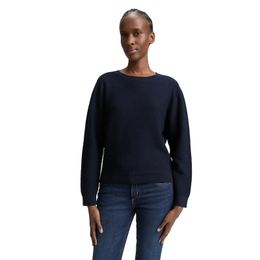 Tom Tailor Denim Damen Tom Tailor Denim V-Ausschnitt-Pullover mit Rippb&uuml;ndchen blau XS (34)