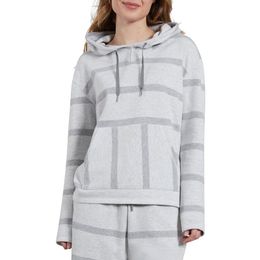Tom Tailor Damen Tom Tailor Kapuzensweatshirt &raquo;Manila&laquo;, Baumwollmix, Langarm, mit Kapuze, Streifendesign, atmungsaktiv, bequem wei&szlig; 40L