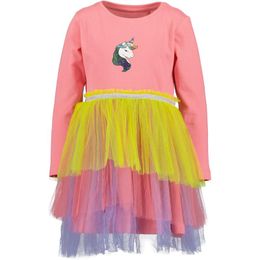 Blue Seven Kinder Jerseykleid mit T&uuml;llvolants und Einhorn-Motiv 128, N-Gr