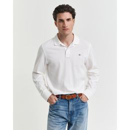 Gant Herren Poloshirt &raquo;REG SHIELD LS PIQUE RUGGER&laquo; mit Logotickerei auf der Brust wei&szlig; XXL