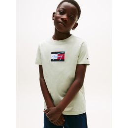 Tommy Hilfiger Jungen T-Shirt &raquo;TOMMY SCRIPT FLAG PRINT TEE SS&laquo; f&uuml;r Kinder bis 16 Jahre, mit Logo-Print gr&uuml;n 4 (104)