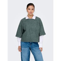 Only Damen Only Strickpullover &raquo;ONLSIMONI 3/4 PULLOVER KNT NOOS&laquo; Materialmix, regular fit gr&uuml;n S