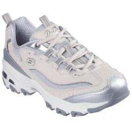 Skechers Damen Sneaker &raquo;D'LITES-CHROMATIC&laquo; , Plateausneaker, Schn&uuml;rschuh mit Metallic Eins&auml;tzen silber 36