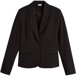 bonprix Damen bonprix Kurzblazer &raquo;Kurzblazer&laquo; eleganter Stil, Slim Fit, aus Polyester und Elasthan schwarz 48