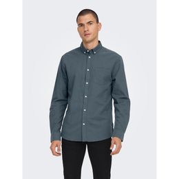 Only & Sons Only & Sons Herren ONLY & SONS Langarmhemd &raquo;ONSALVARO SLIM LS OXFORD SHIRT NOOS&laquo; blau XXL, N-Gr