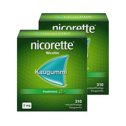 Nicorette Kaugummi 2 mg freshmint Doppelpackung (2x210 St&uuml;ck) 2 St