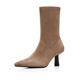 Bershka Ankle Boots female Beige size 40