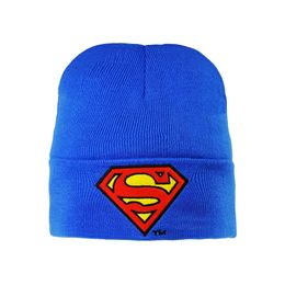 logoshirt Strickm&uuml;tze 'Superman &ndash; Logo' Herren Gr&ouml;&szlig;e One Size blau / gelb / rot