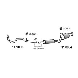 Asso Mittel-/Endschalld&auml;mpfer 118004 f&uuml;r DAIHATSU