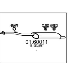 MTS MARKENTECHNIKSERVICEGMBH & CO. KG MTS Endschalld&auml;mpfer 01.60011 f&uuml;r BMW 18101723767