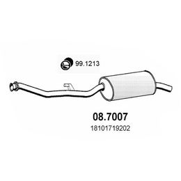 Asso Endschalld&auml;mpfer 08.7007 f&uuml;r BMW 18101719202 18111719202