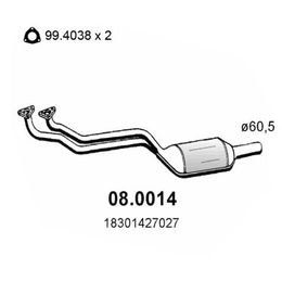 Asso Katalysator 08.0014 vorne f&uuml;r BMW 18301427027 2119560 1830142727