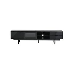 ABRIHOME Fernsehschrank TV St&auml;nder f&uuml;r 80 Zoll mit Stauraum 200*40*50.5 cm, Schwarz | Gr.: onesize