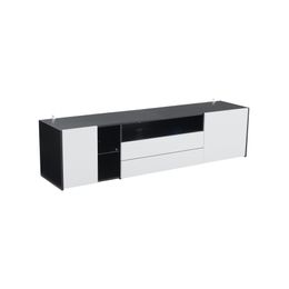 ABRIHOME TV Stand schrank f&uuml;r 75 Zoll mit LED und Schubladen Schr&auml;nken 180x40x45 cm | Gr.: onesize