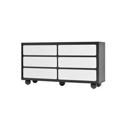 ABRIHOME Sideboard in Grau mit 6 Schubladen 140x38x74,5 cm | Gr.: onesize