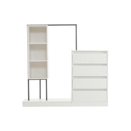 ABRIHOME Schubladenschrank Kleiderschrank Sideboard mit Kleiderstange, wei&szlig; | Gr.: onesize