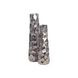 FineBuy Blumentopf in Silber / Aluminium / 15x15x49 | Gr.: onesize