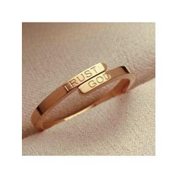 XCOAST Ring Edelstahl - verstellbare Gr&ouml;&szlig;e - Unisex -Trust God- Gold | Gr.: onesize