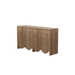 ABRIHOME Sideboard in Walnussoptik, 147&times;40&times;80 cm, mit 4 T&uuml;ren und Einlegeb&ouml;den | Gr.: onesize