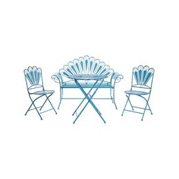 Beliani 4-tlg Bistro Set PAVIA in Blau | Gr.: onesize