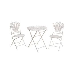 Beliani 3-tlg Bistro Set PAVIA in Wei&szlig; | Gr.: onesize