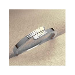 XCOAST Ring Edelstahl - verstellbare Gr&ouml;&szlig;e - Unisex -Trust God- Silber | Gr.: onesize