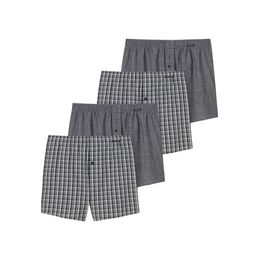 Schiesser Web-Boxershorts 4er Pack in Grau | Gr.: S