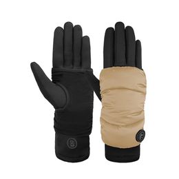 Bogner Fingerhandschuhe Damen Gr&ouml;&szlig;e M beige / schwarz