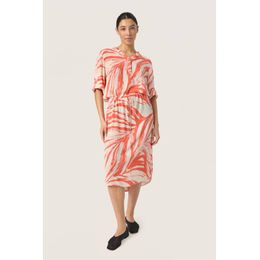 Soaked in Luxury Kleid SLZaya Gerade Passform in Hot Coral Wave | Gr.: L