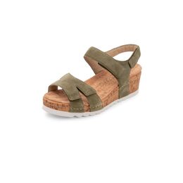 vitaform Veloursleder Sandaletten in khaki | Gr.: 37