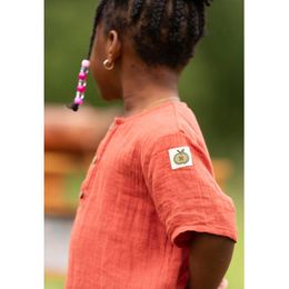 Little Green Radicals Kurz&auml;rmeliges Henley-Top in Rot | Gr.: 3-4 Jahre