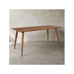KADIMA DESIGN Massivholz Esstisch im Retro Landhausstil, handgefertigt, Sheesham-Holz | Gr.: 120 x 60 x 76 cm