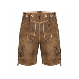 PAULGOS Lederhose Kurz Echtleder HK3 ANTIK in Whiskybraun | Gr.: 52