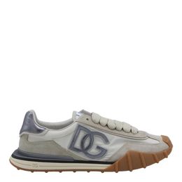 Dolce & Gabbana Dolce&Gabbana Low-Top Sneaker - Low-Top White Sneakers With Classic Silhouette - Gr. 43,5 (EU) - in Grau - f&uuml;r Damen
