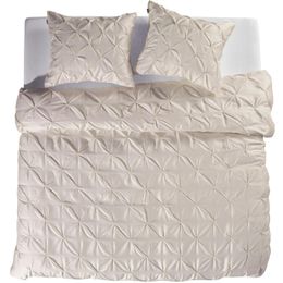 Bettw&auml;sche YELLOW "Nova", wei&szlig; (off, wei&szlig;), B/L: 155cm x 220cm, 1 Stk., 1 Stk., Mako-Satin, B/L: 80cm x 80cm, 2 Stk., Mako-Satin, Obermaterial: 100% Baumwolle, Bettw&auml;sche, Bettw&auml;sche, Rautenmuster, 100% Baumwolle ab 135x200 cm.
