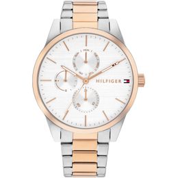 Multifunktionsuhr Tommy Hilfiger "CAMILLE", gold (edelstahlfarben, ros&eacute;goldfarben), Armbanduhren, Damen, Quarzuhr, Armbanduhr, Damenuhr, Edelstahlarmband, analog