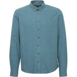 Langarmhemd Blend "BHBurley shirt", Herren, Gr. M, N-Gr, blau (blaustone), Web, Obermaterial: 100% Baumwolle, unifarben, slim fit, Hemden