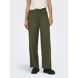 Schlupfhose Only "ONLTIZANA COTTON LOOSE PANTS WVN NOOS", Damen, Gr. M (38), N-Gr, gr&uuml;n (grape leaf), Web, Obermaterial: 100% Baumwolle, unifarben, regular fit kn&ouml;chellang, Hosen Schlupfhose